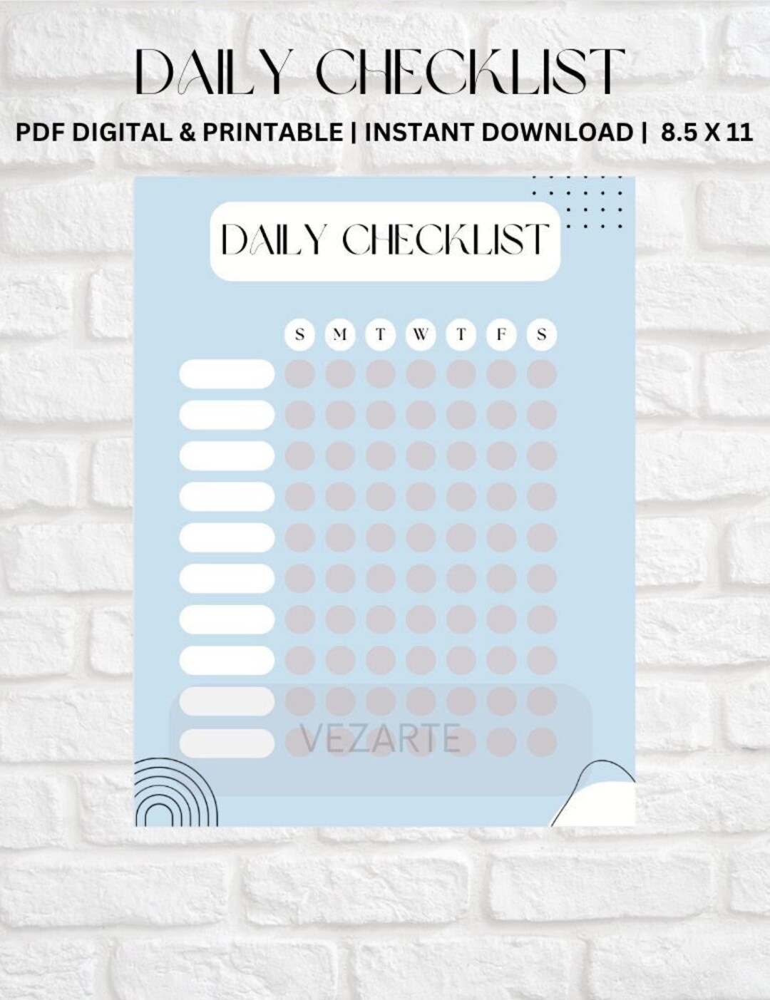 Wellness Daily Accountability Checklist | Wellness Weekly Checklist ...