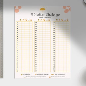 75 Medium, 75 Medium Challenge Tracker, 75 Medium Instant Digital or ...