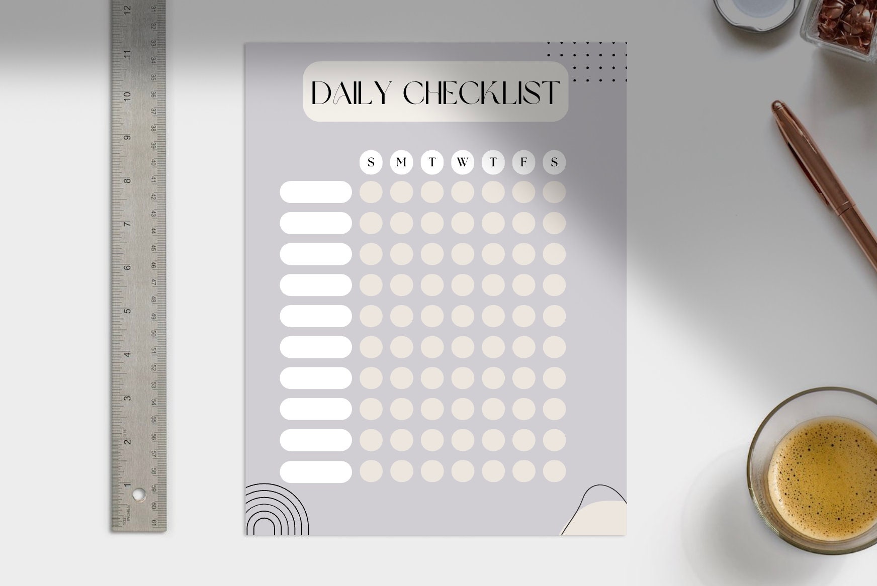 Wellness Daily Accountability Checklist | Wellness Weekly Checklist ...