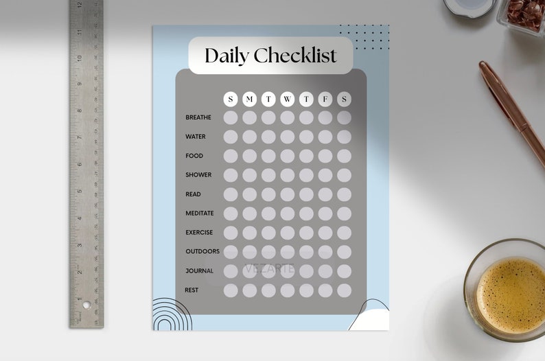 Wellness Daily Accountability Checklist | Wellness Weekly Checklist ...