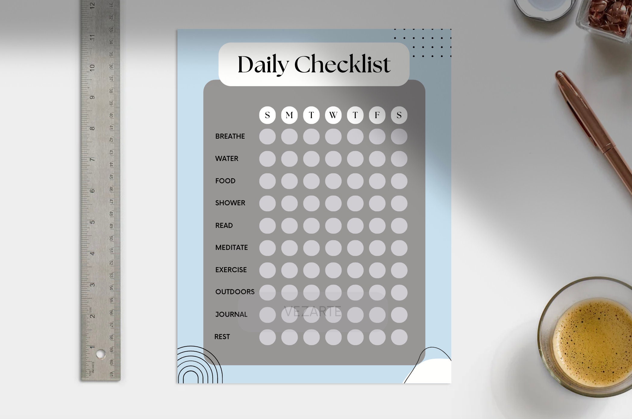 Wellness Daily Accountability Checklist | Wellness Weekly Checklist ...