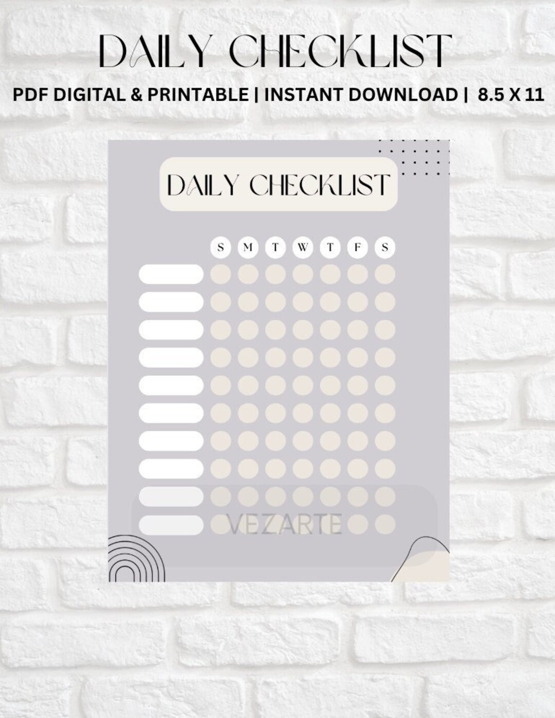 Wellness Daily Accountability Checklist | Wellness Weekly Checklist ...