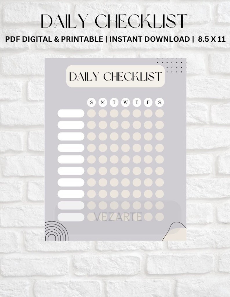 Wellness Daily Accountability Checklist Wellness Weekly Checklist Daily ...