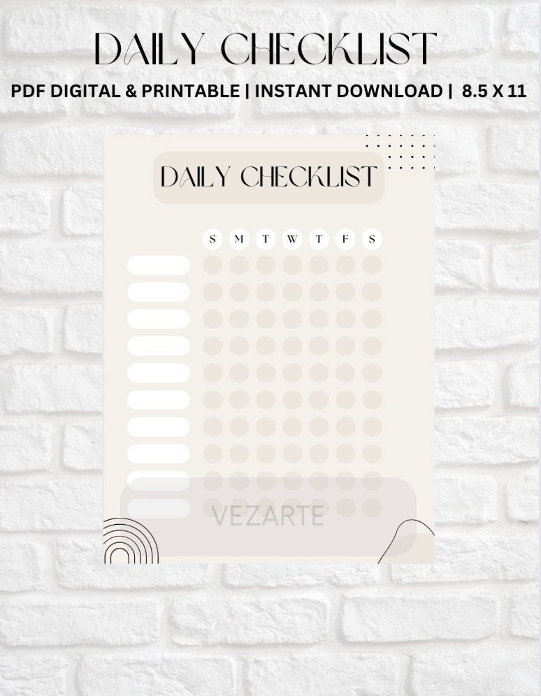 Wellness Daily Accountability Checklist | Wellness Weekly Checklist ...