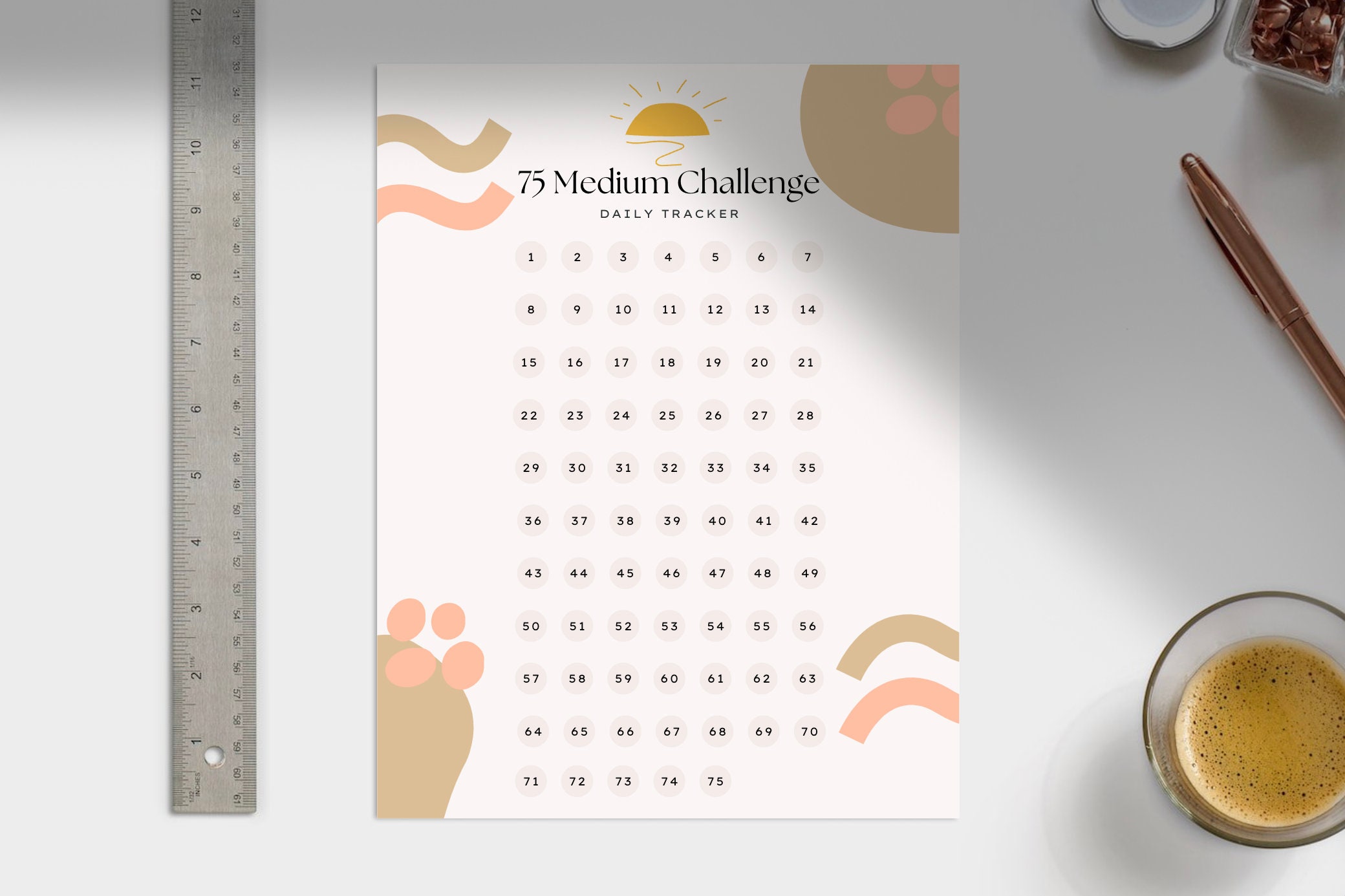 75 Medium, 75 Medium Challenge Tracker, 75 Medium Instant Digital or ...