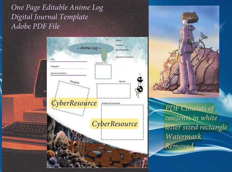 Anime Journal/anime Log Digital Journal PDF Template - Etsy