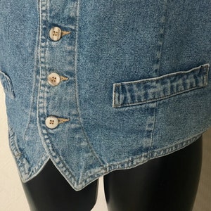 Vest Denim Vest Blue Denim Beige Back Side Unisex V Neckline Vest ...
