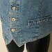 Vest Denim Vest Blue Denim Beige Back Side Unisex V Neckline Vest ...