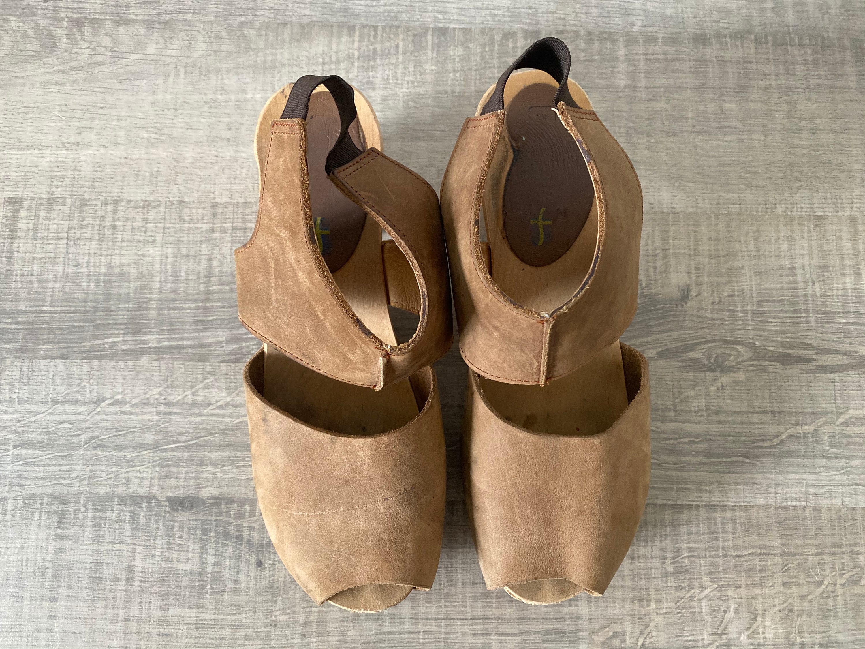 70s Moheda Clogs Made in Sweden Shoes Open Toe Clogs Brown Leather ...