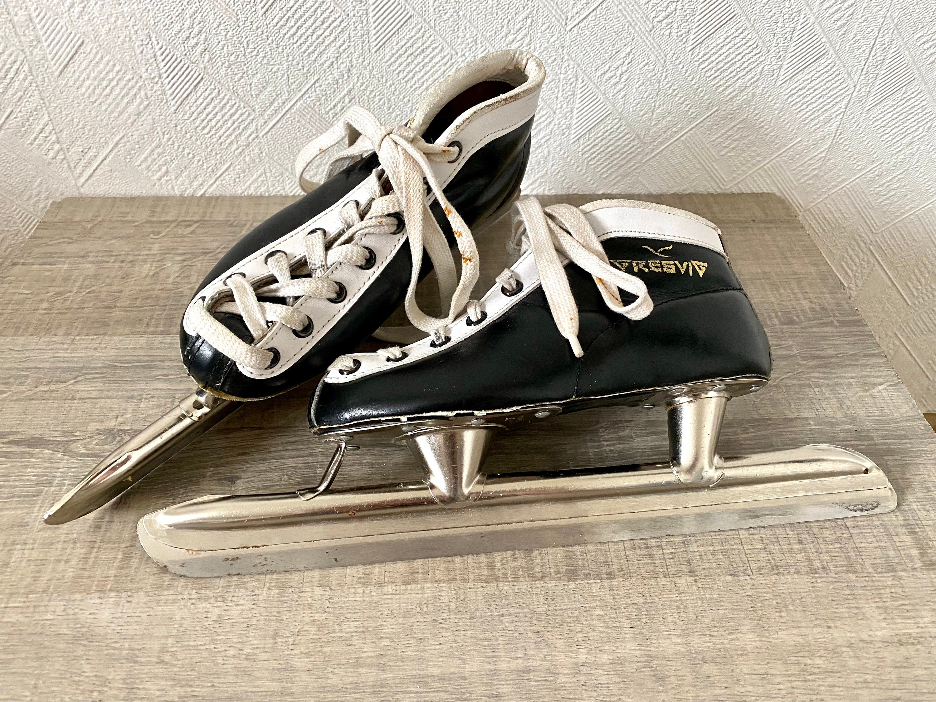 Vintage 70's Gresvig Norwegian Racer Speed Skates Black Kid's Warm Ice ...
