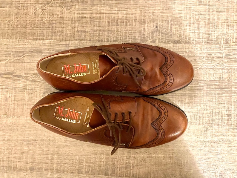 70s Vintage Men's Brown Leather Wingtip Brogue Formal Laced Oxford ...
