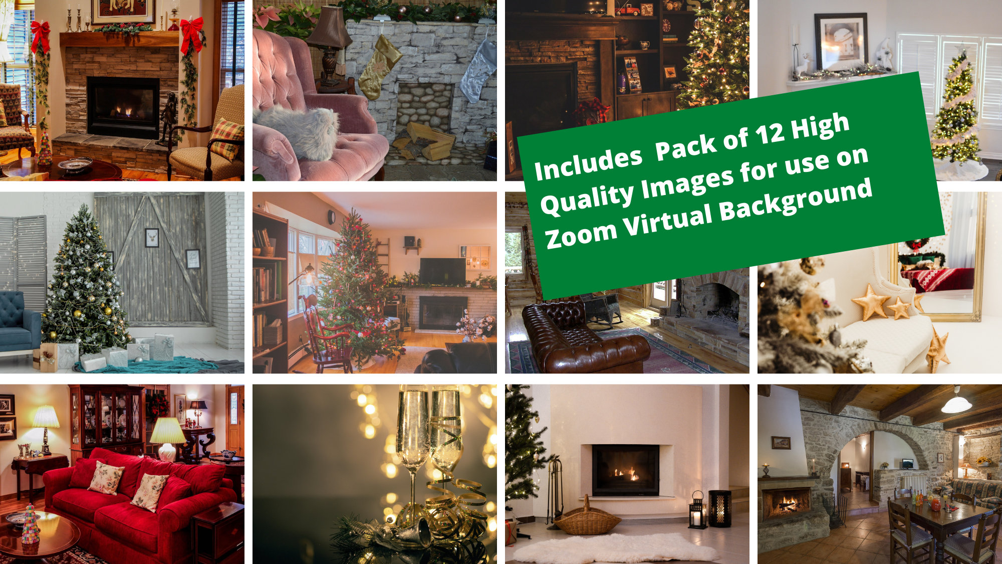 Zoom Background Holiday Home Mega Pack - HD Virtual Backgrounds Holiday ...