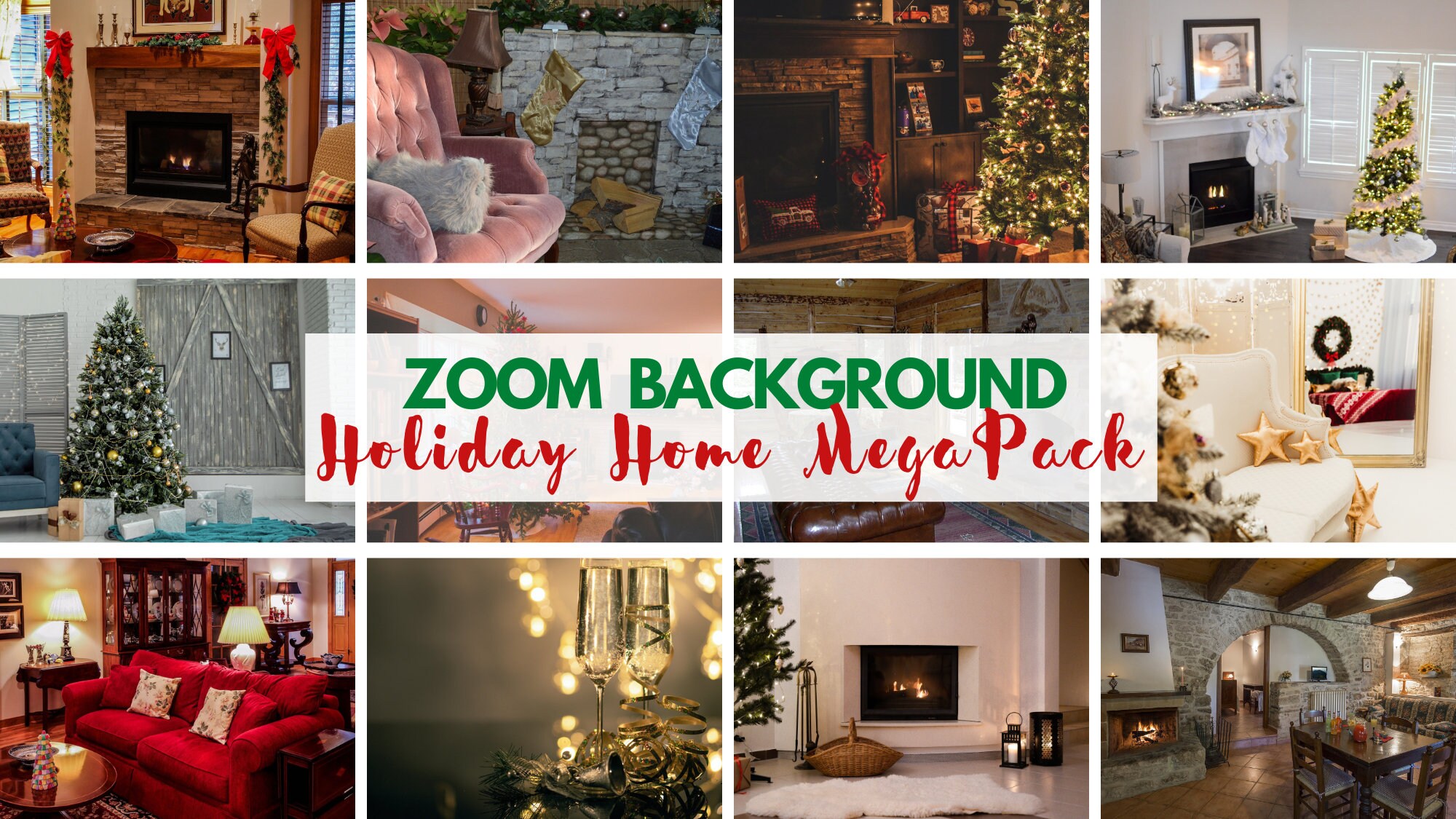 Zoom Background Holiday Home Mega Pack HD Virtual Backgrounds Holiday ...