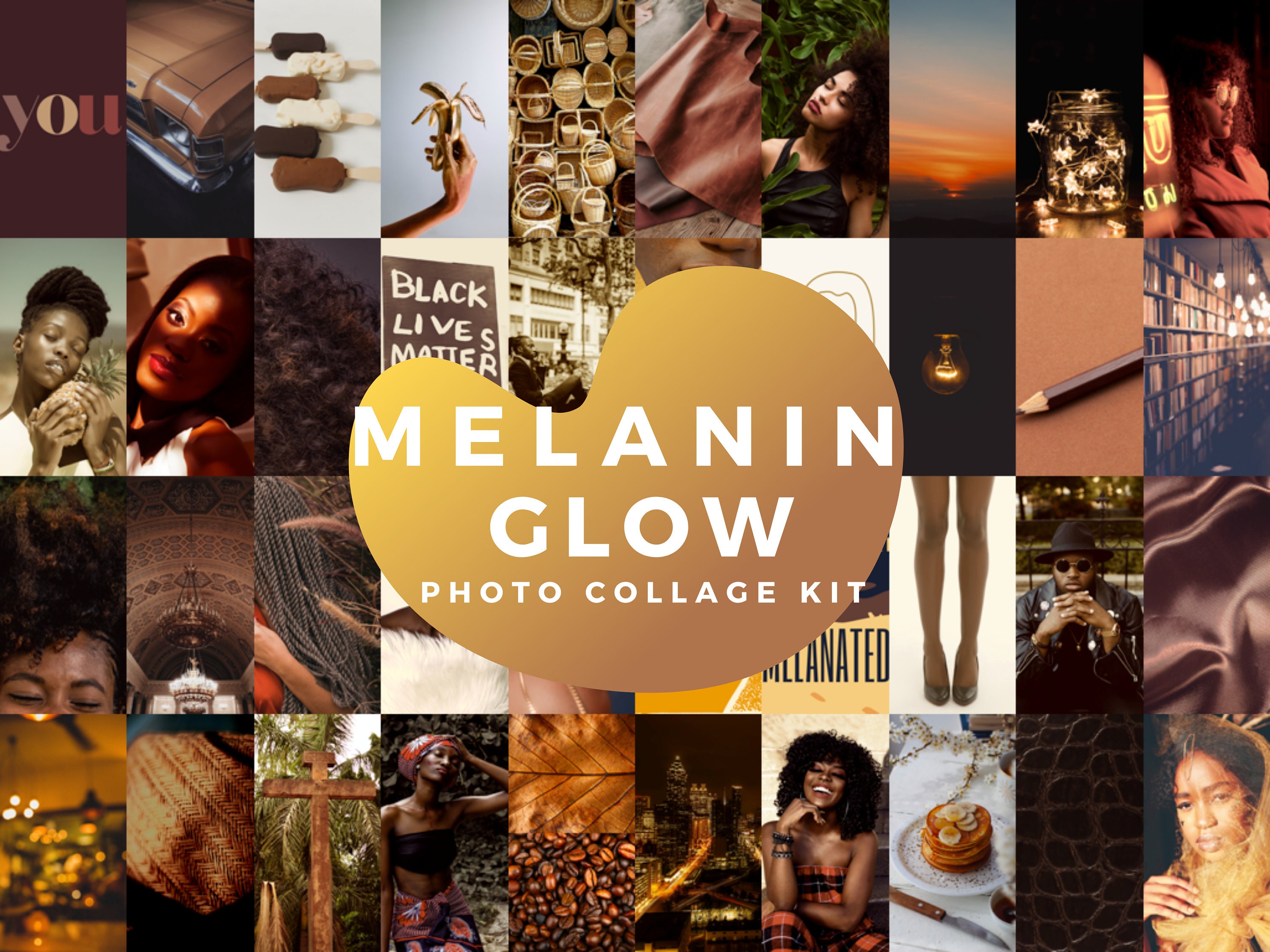 Melanin Glow Photo Collage Kit | Wall Collage | 40 Pcs | Aesthetic Room ...
