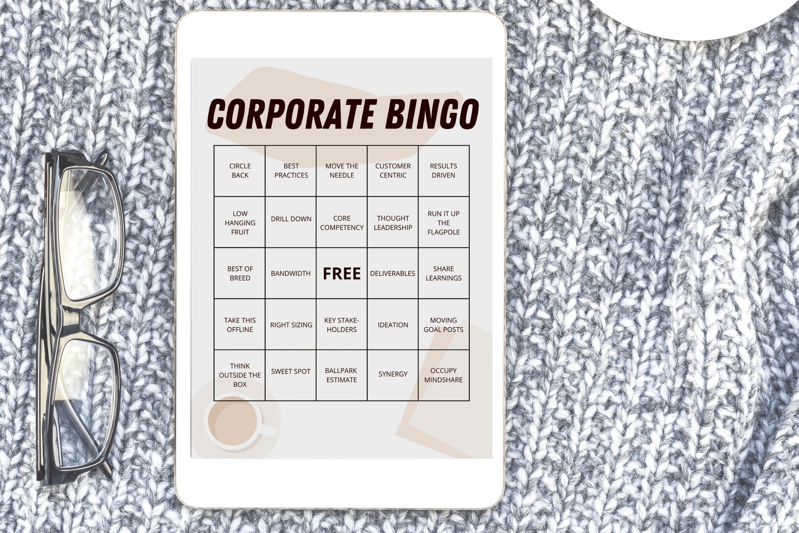 Corporate Jargon Bingo Office Wall Art Workplace Office | Etsy