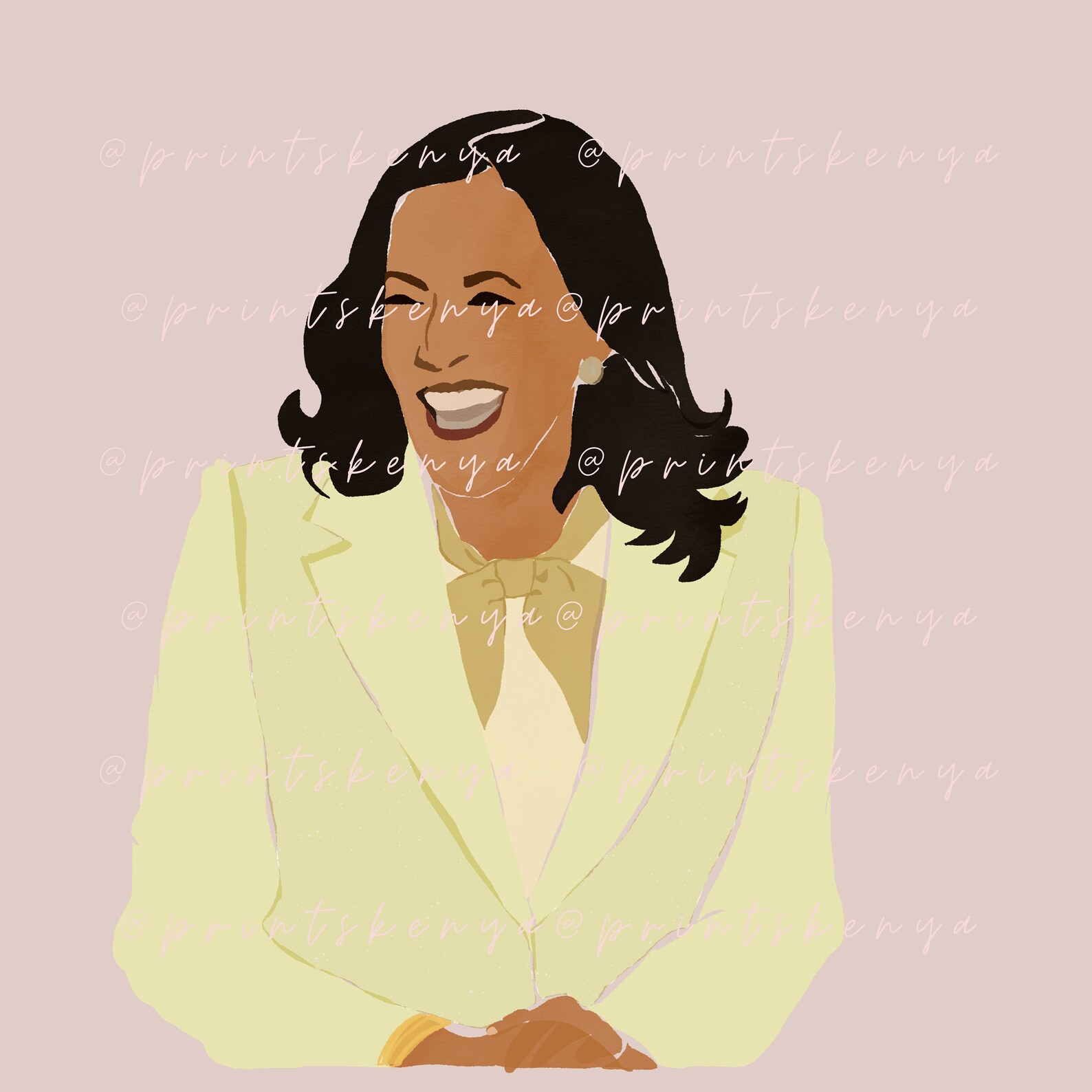 Kamala Harris Print, Kamala Harris Wall Art, Powerful Woman Printable ...