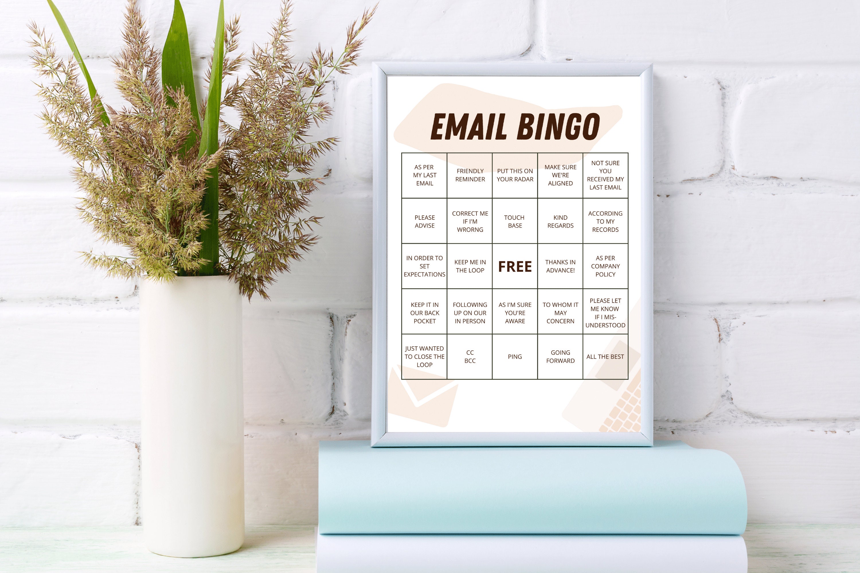 Email Bingo Office Wall Art | Workplace Office Bingo - Etsy