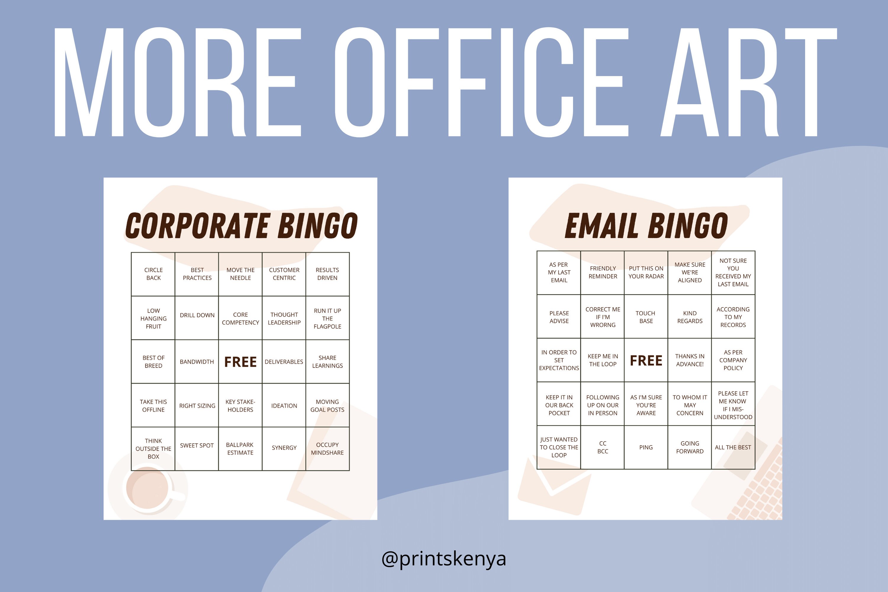Email Bingo Office Wall Art Workplace Office Bingo - Etsy