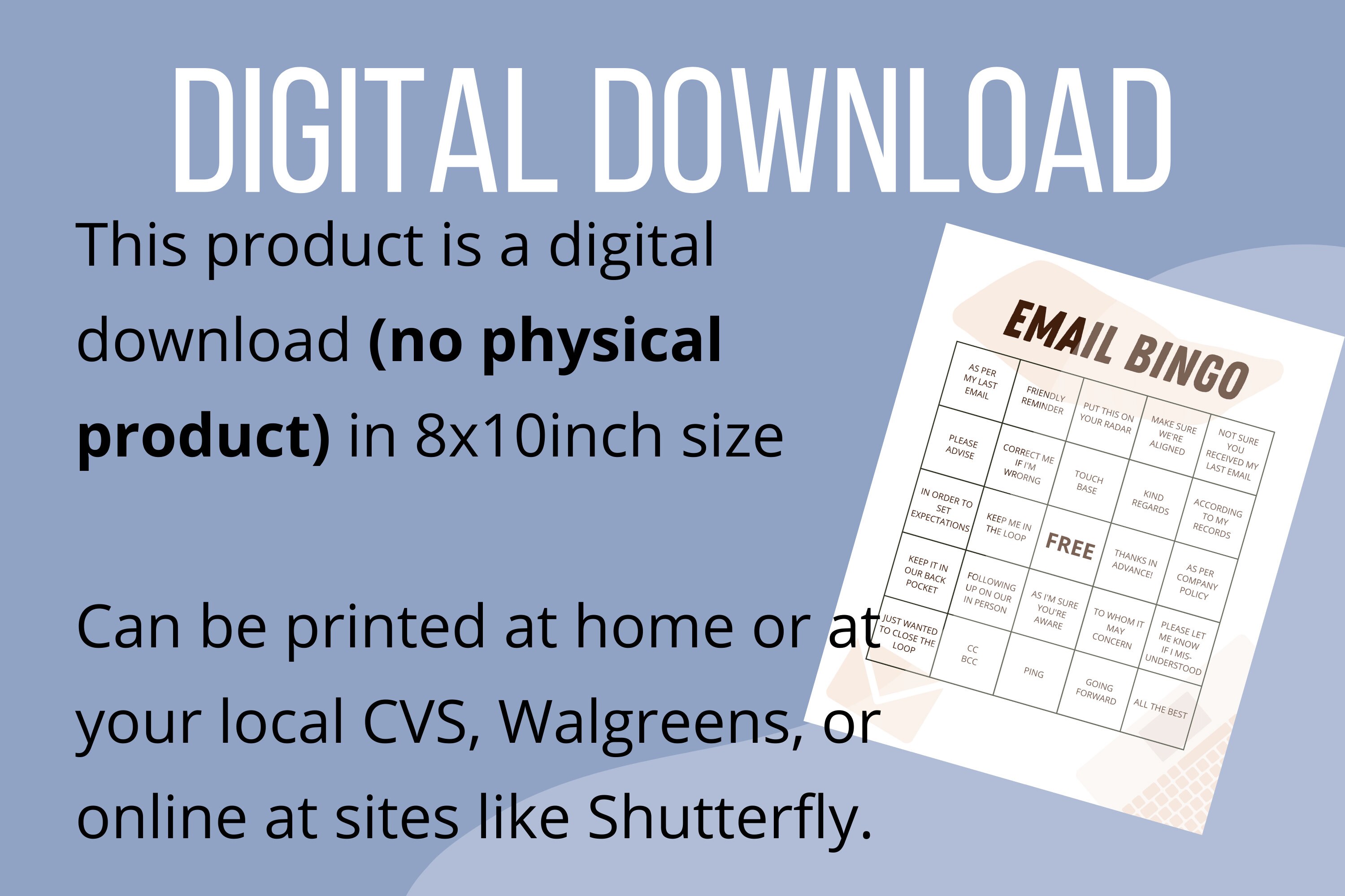 Email Bingo Office Wall Art | Workplace Office Bingo - Etsy