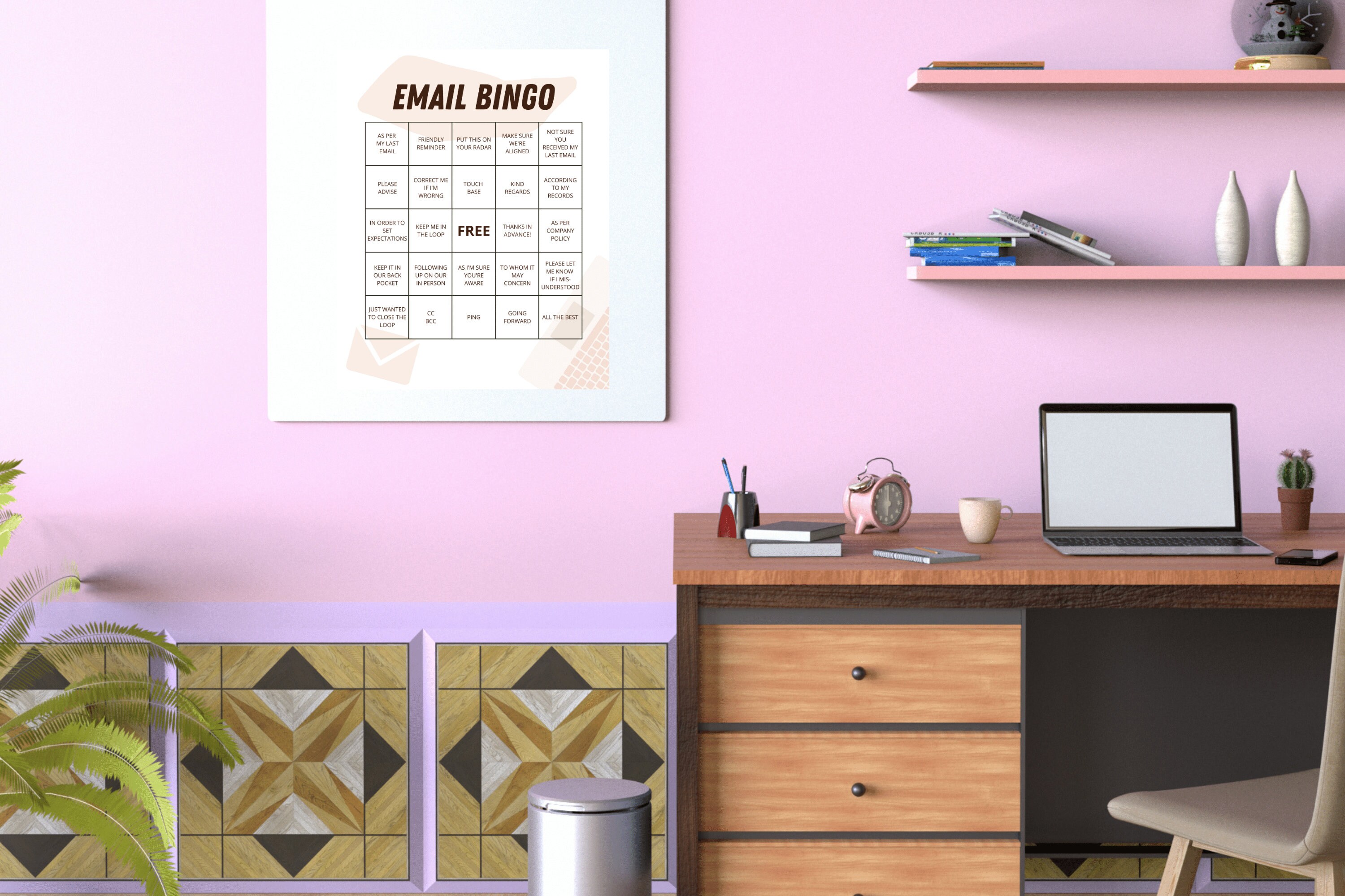 Email Bingo Office Wall Art | Workplace Office Bingo - Etsy