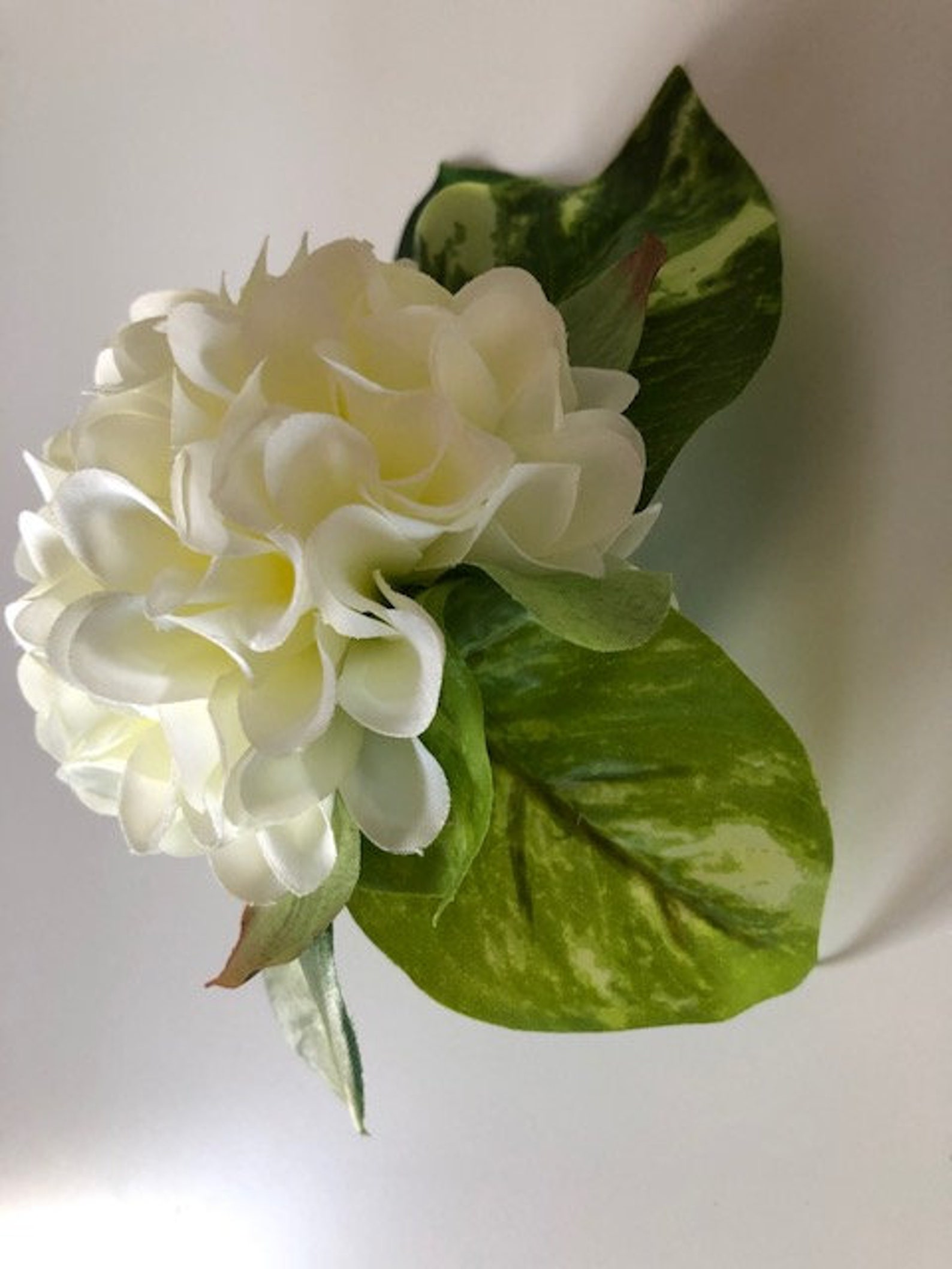 Cream Dahlia Mixed Foliage Buttonhole, Artificial, for Wedding, Prom or ...