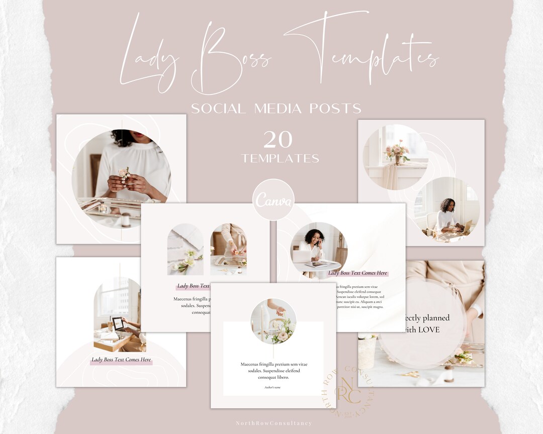 Lady Boss Instagram Post Templates: Canva Social Media (digital ...