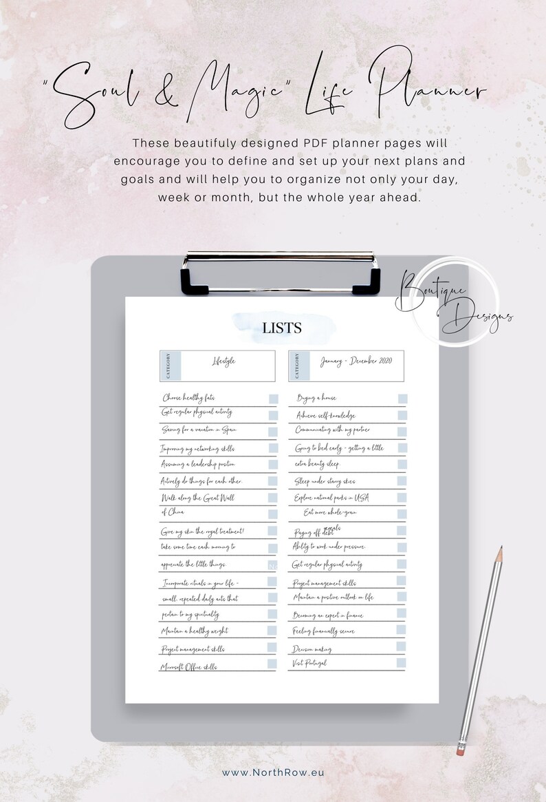 Bundle Soul and Magic Life Planner Printables: Goal Planner, Budget ...