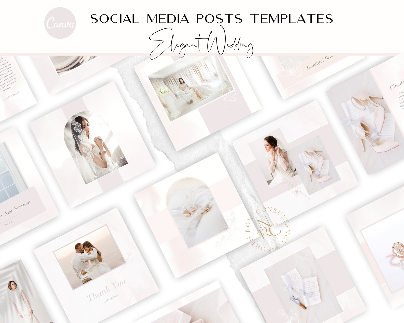 Elegant Wedding BUNDLE Posts and Story Canva Templates for Wedding ...