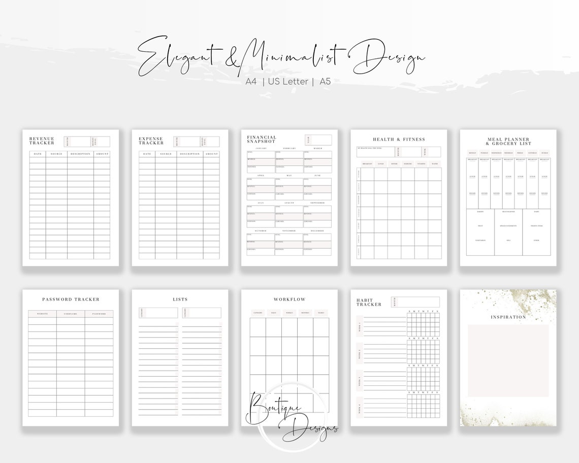 Lifestyle Planner BUNDLE: Daily Planner Printable, Monthly Planner, to ...