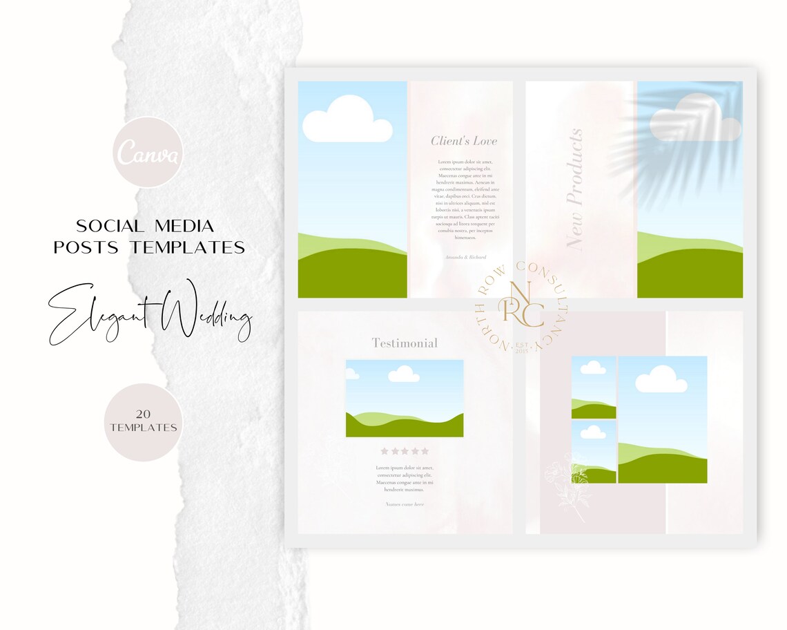 Elegant Wedding BUNDLE Posts and Story Canva Templates for - Etsy