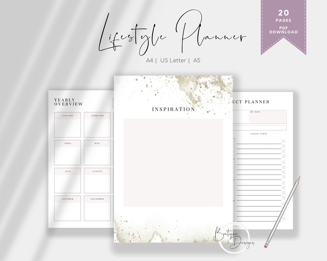 Lifestyle Planner BUNDLE: Daily Planner Printable, Monthly Planner, to ...