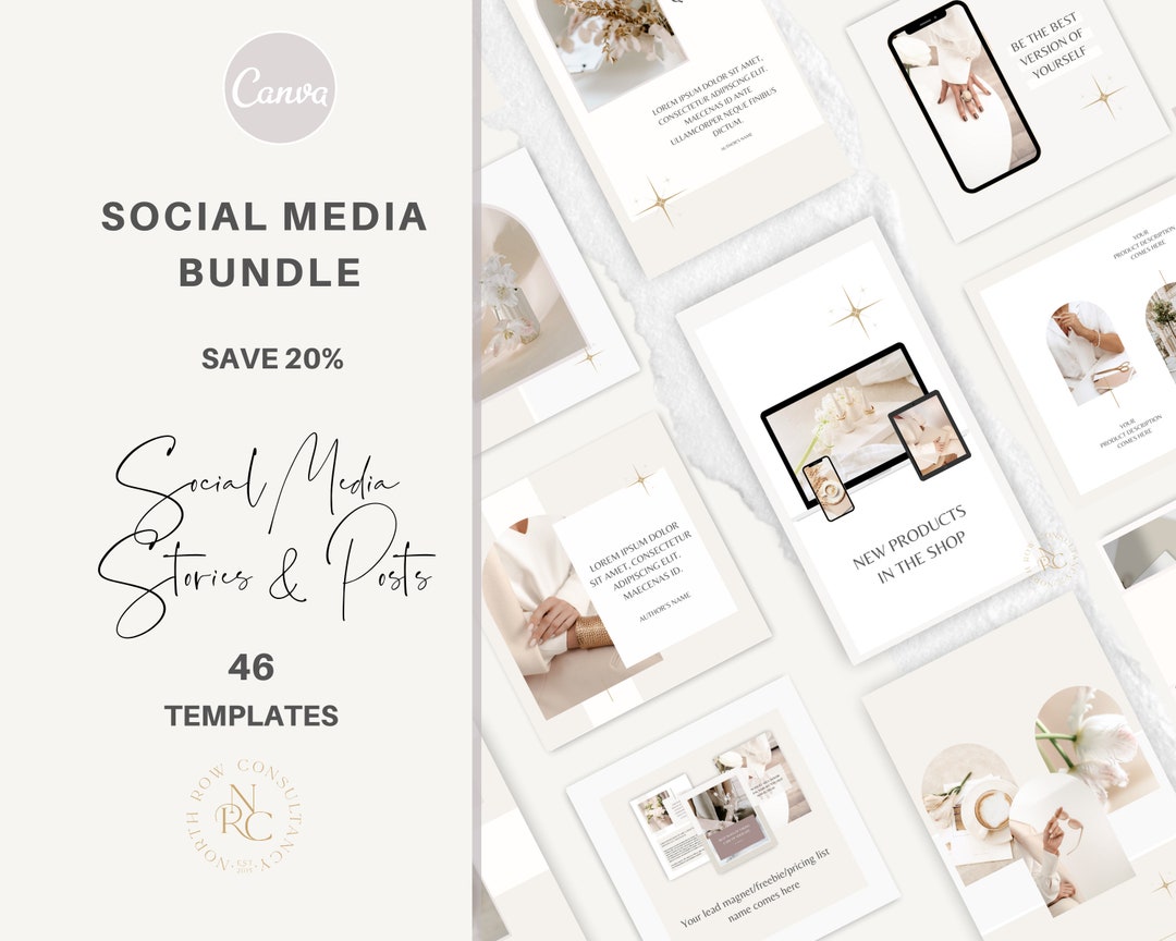 BUNDLE Marketing Instagram Story and Posts Templates for Luxury Brand ...