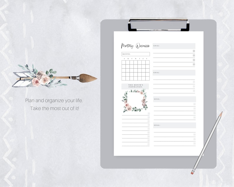 Boho Style Life Planner Printable BUNDLE: Goal Planner, Budget Planner ...