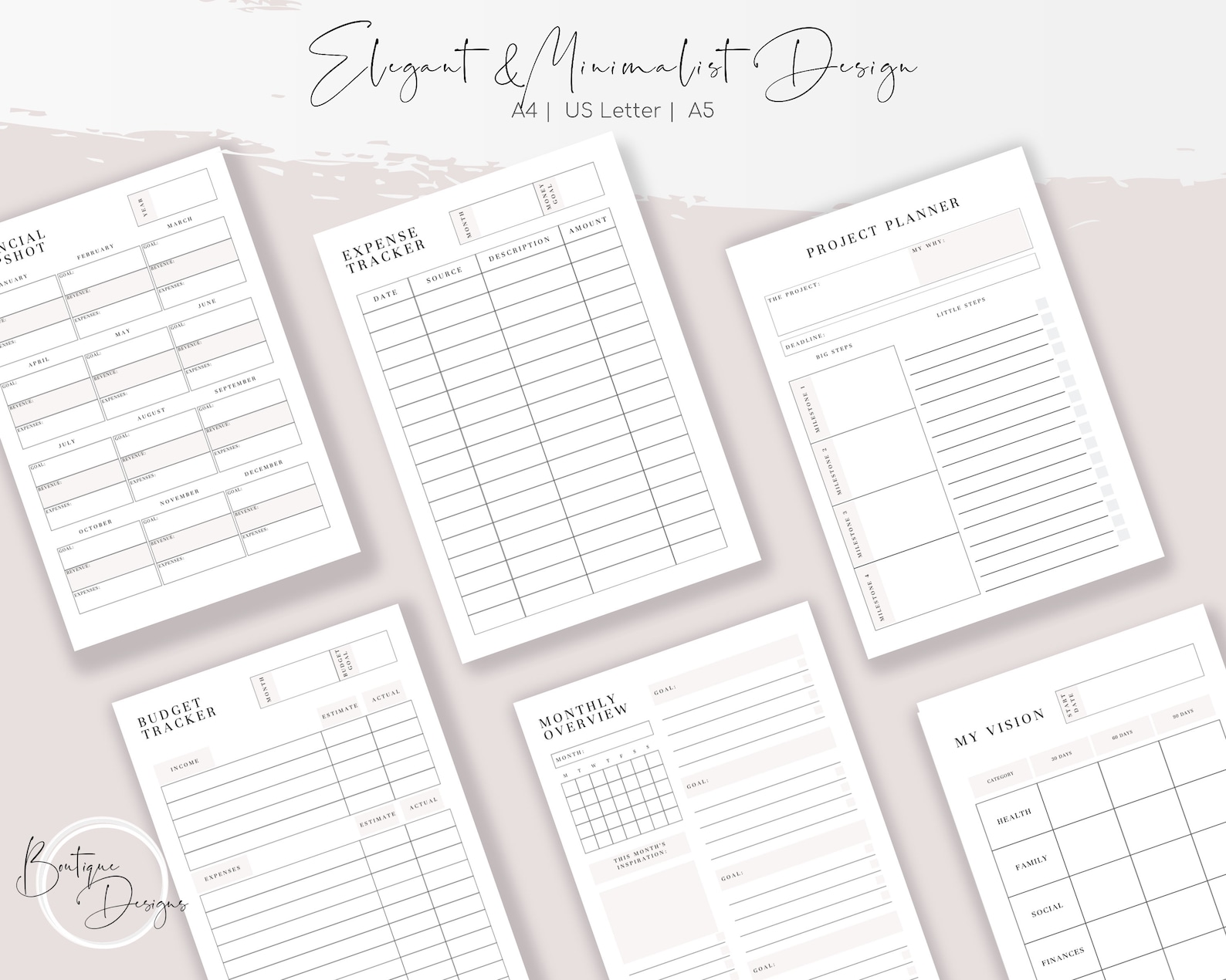 Lifestyle Planner BUNDLE: Daily Planner Printable, Monthly Planner, to ...