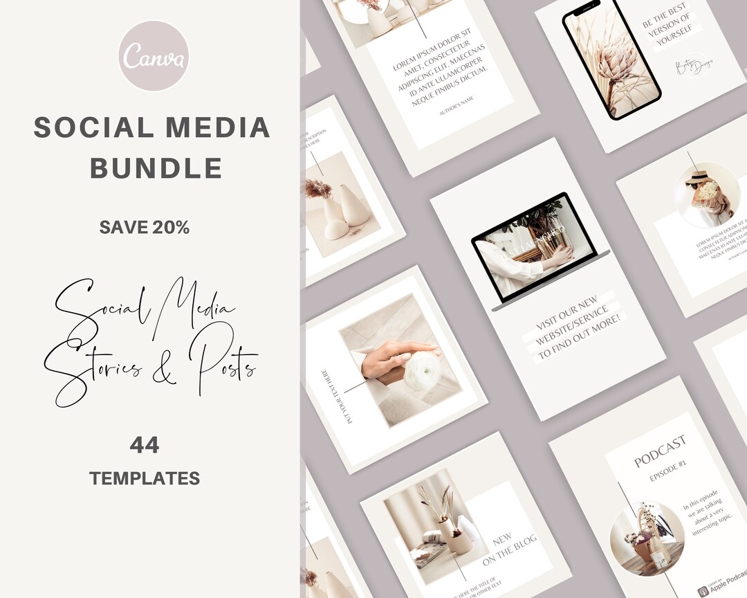 Marketing BUNDLE Social Media Canva Templates for Lifestyle Brands ...