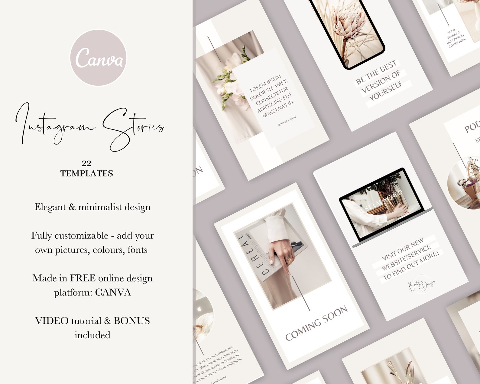 Marketing Instagram Story Canva Templates for Lifestyle - Etsy
