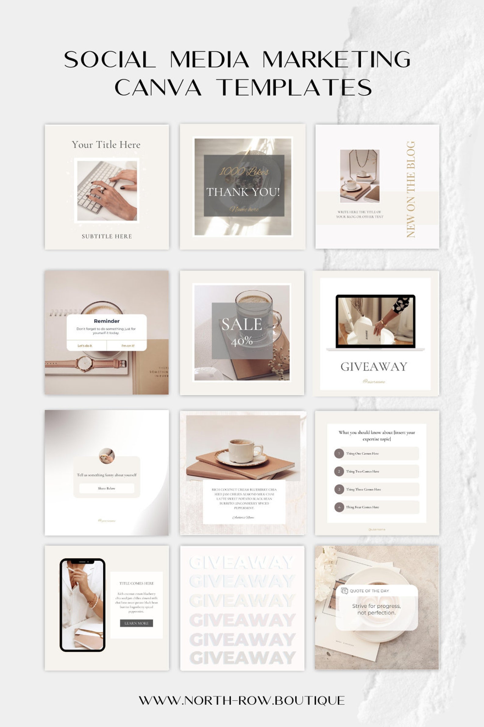 Instagram Canva Templates Bundle: Social Media Marketing (digital ...