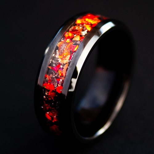 Velociraptor Dinosaur Bone Ring and Gibeon Meteorite Ring Made - Etsy