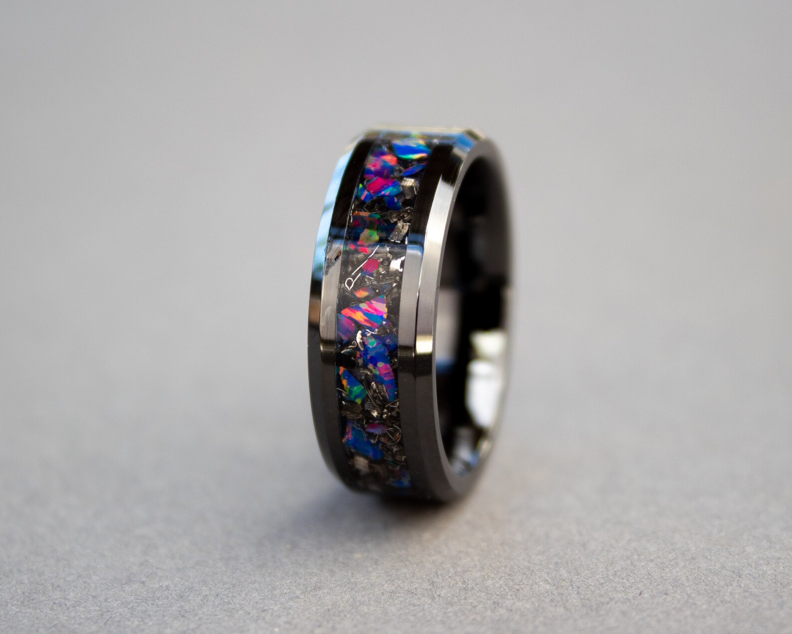 Meteorite Ring Meteorite Opal Ring Colorful Meteorite Ring - Etsy