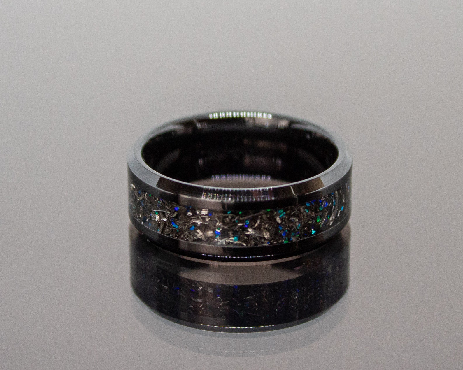 Meteorite Ring Meteorite Opal Ring Blue Meteorite Ring - Etsy