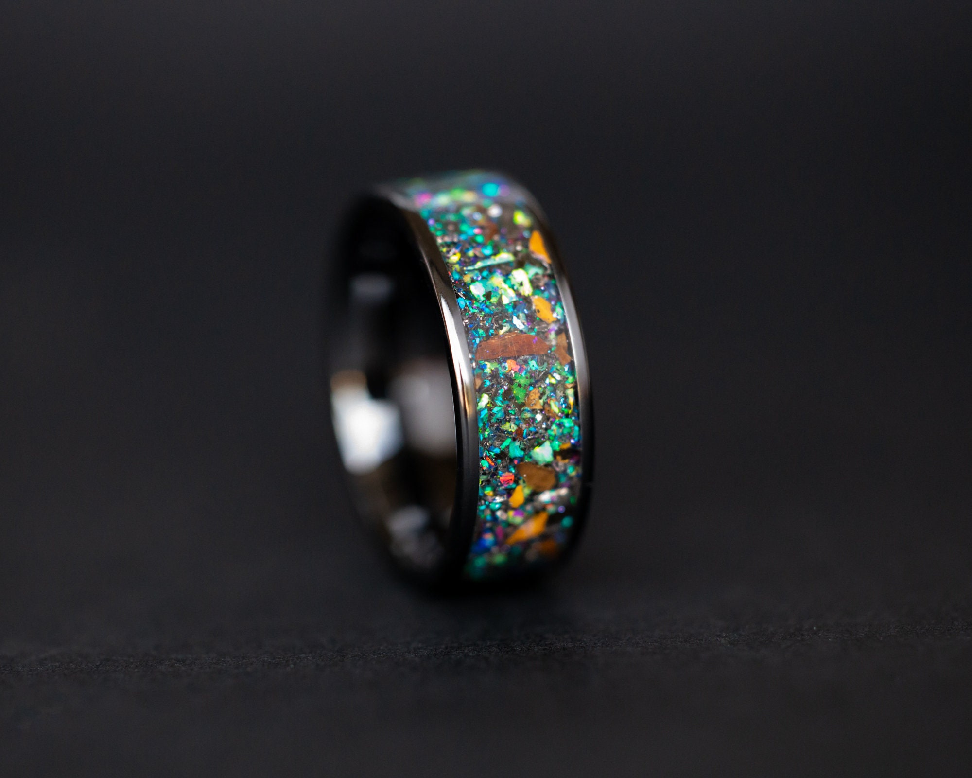 T-rex Ring T-rex Velociraptor and Meteorite Ring Dinosaur | Etsy