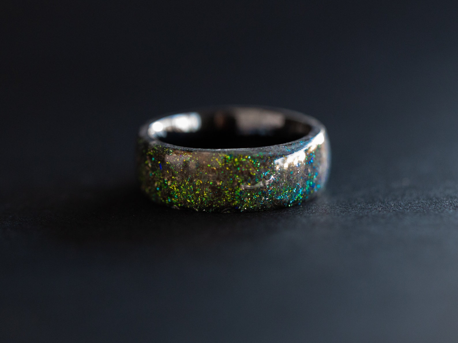 Megalodon Ring Meteorite Glow Ring With Teal Glow Ring Made - Etsy