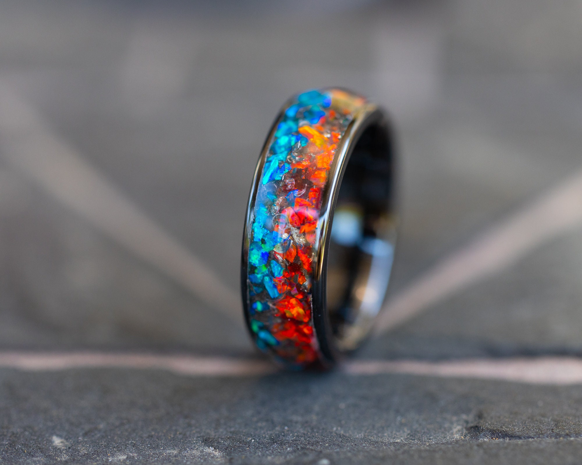 Fire and Ice Meteorite Ring Real Meteorite Ring Made With - Etsy