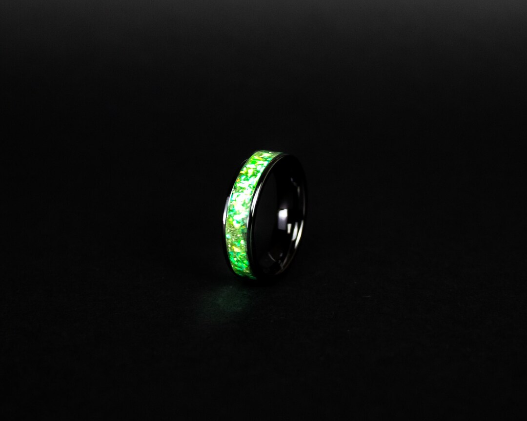 Green Meteorite Glow Ring Made With Real Campo Del Cielo Meteorite - Etsy