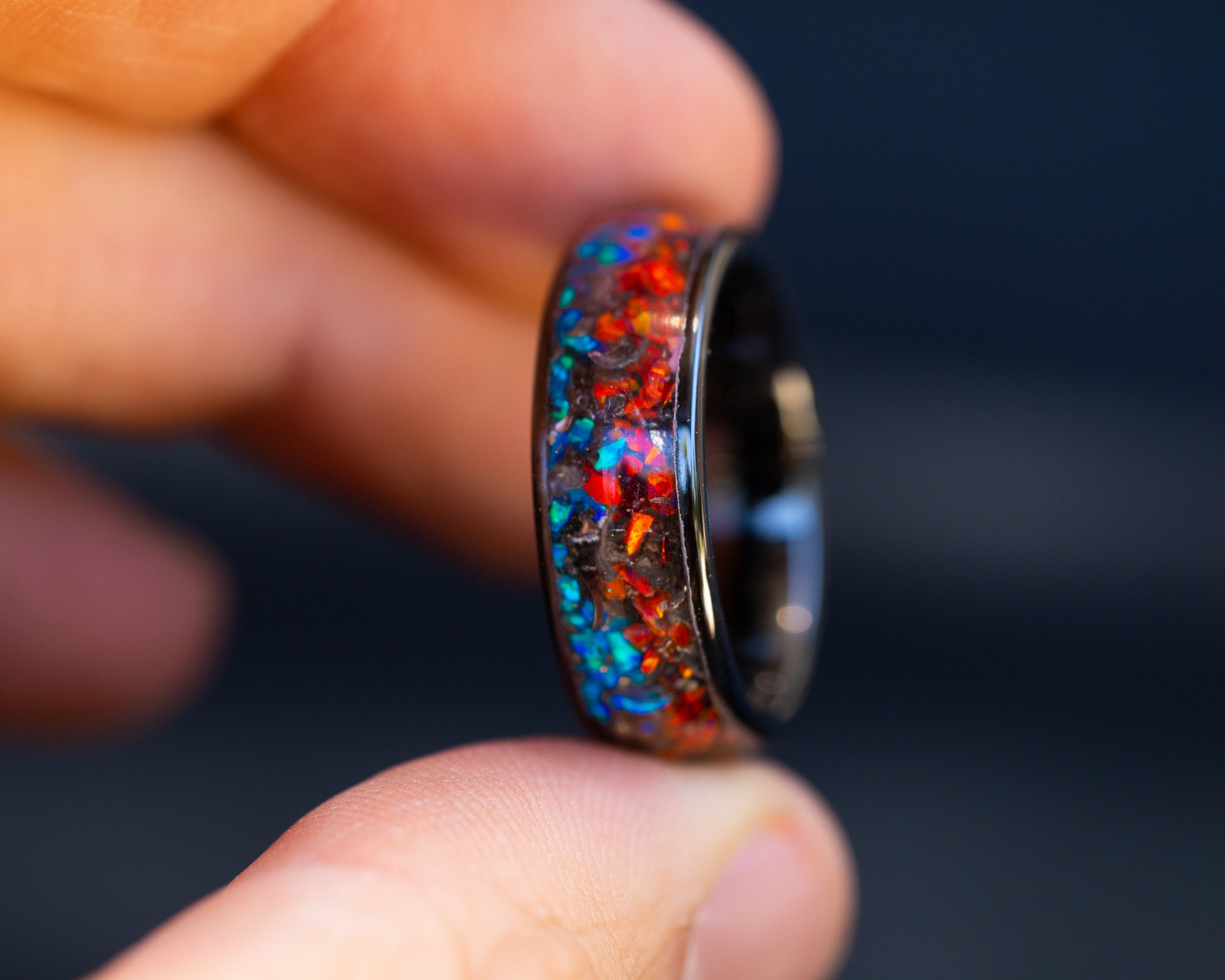 Fire and Ice Meteorite Ring Real Meteorite Ring Made With - Etsy