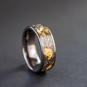 Gold Meteorite Ring, Meteorite Ring, 24K Gold, Meteor Ring, Unique Men ...