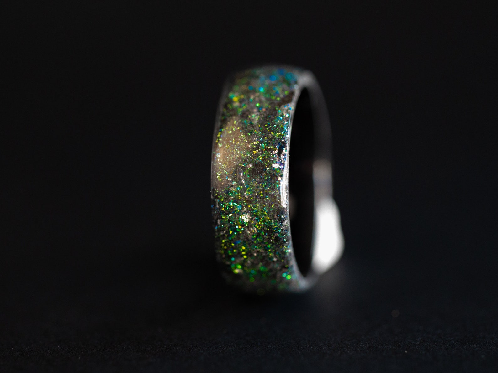 Megalodon Ring Meteorite Glow Ring With Teal Glow Ring Made - Etsy