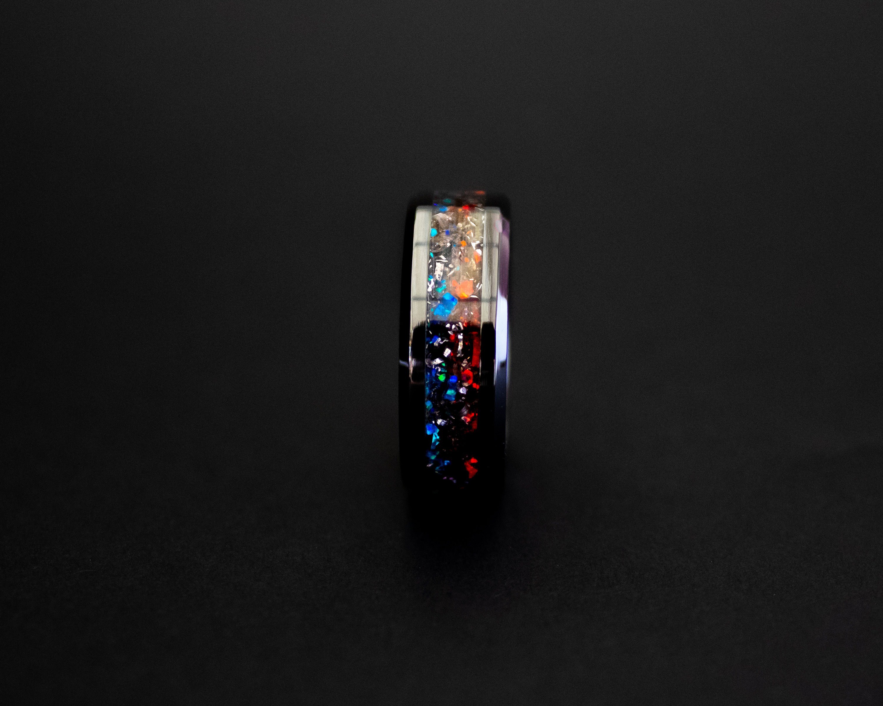 Fire and Ice Meteorite Ring, Real Meteorite Ring Made With Black ...