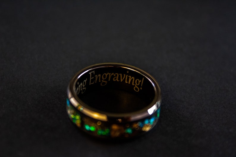 Galaxy Meteorite Ring: Handmade Ceramic Band With Opal Inlay - Etsy