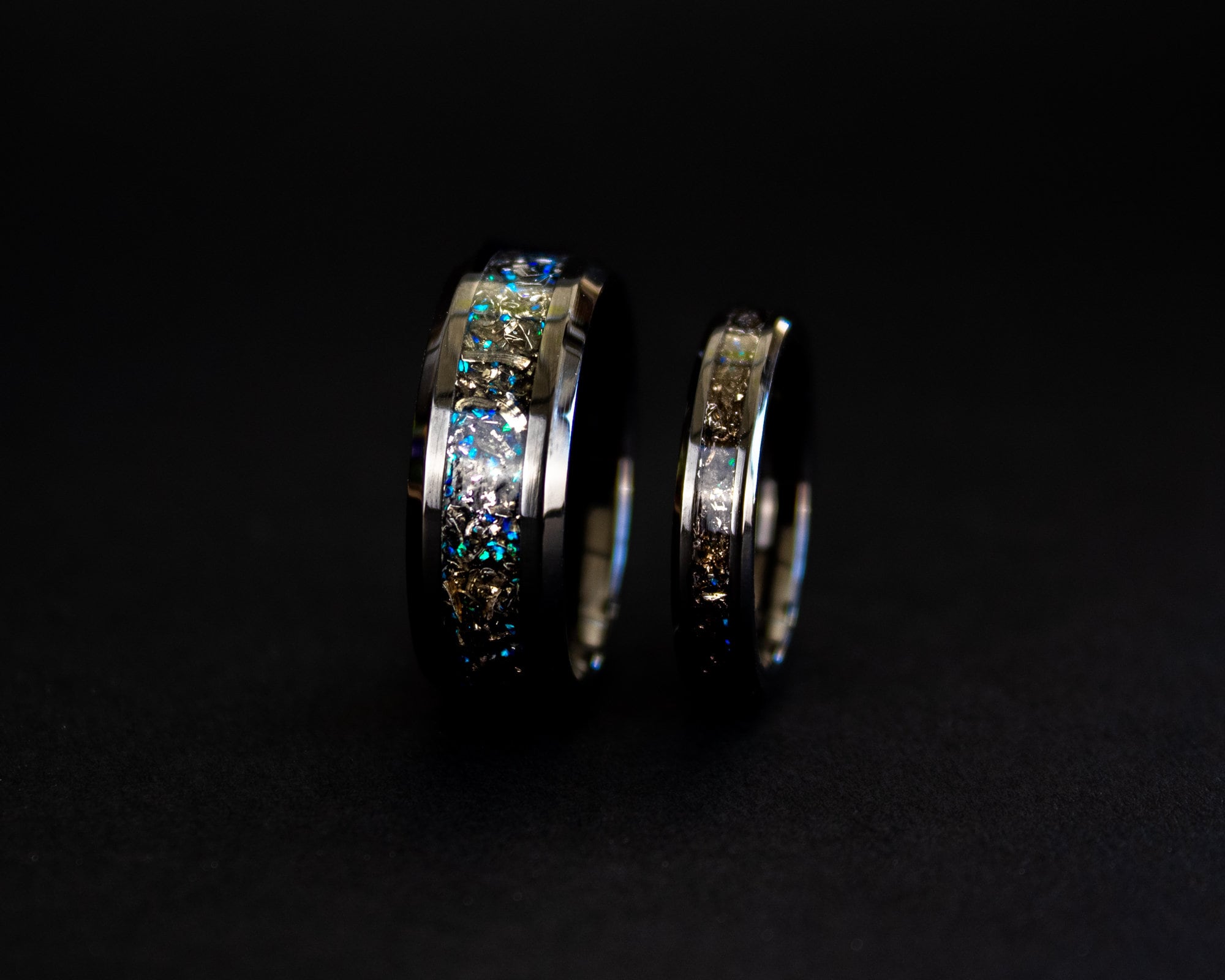 Couples Meteorite Wedding Rings Couples Meteorite Wedding - Etsy